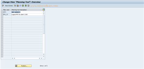 PX SAP Tcode Planning Tool