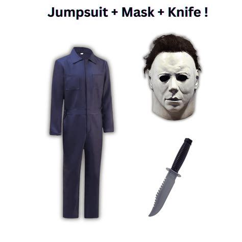 Festive Find Store Michael Myers Adult Halloween Jumpsuit Costume With