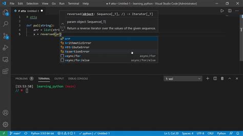 Palindrome With Python Youtube