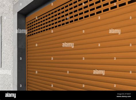 Roller Shutter Gate Metal Roller Garage Door As Background Automatic