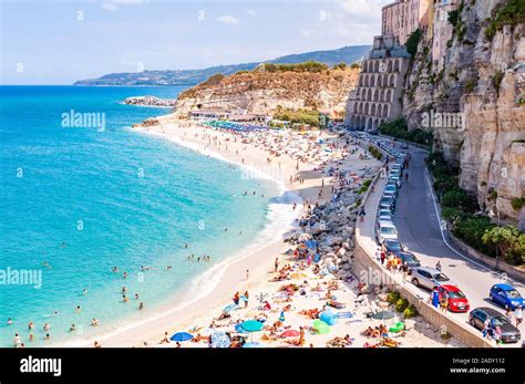 Tropea Calabria Italy September 07 2019 Rotonda Beach Full Of