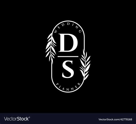 Ds Initials Letter Wedding Monogram Logos Vector Image