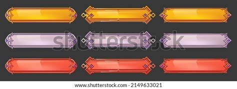 Medieval Game Menu Frames Ui Elements Stock Vector Royalty Free