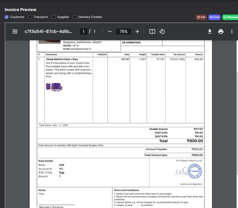 How To Display Product Image In Invoice General Swipe