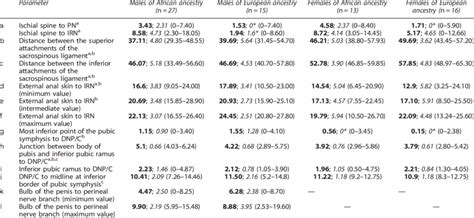 Basic Descriptive Statistics For Distances Measured In Mm From The Download Scientific Diagram