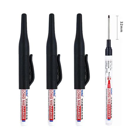 롱 헤드 오일 마커 펜 방수 다목적 딥 홀 마커 펜 32mm 검정 빨강 파랑 잉크 4 개 Aliexpress