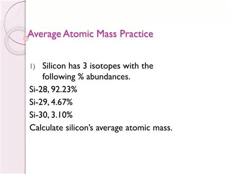 Calculating Average Atomic Mass