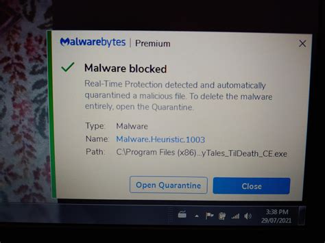 false positive on game file malware heuristic 1003 file detections