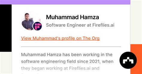 muhammad hamza software engineer at fireflies ai the org