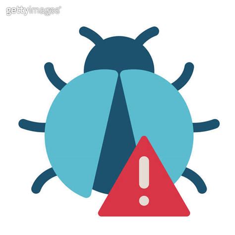 Bug Vector Illustration Bug With Warning Symbol Triangle With