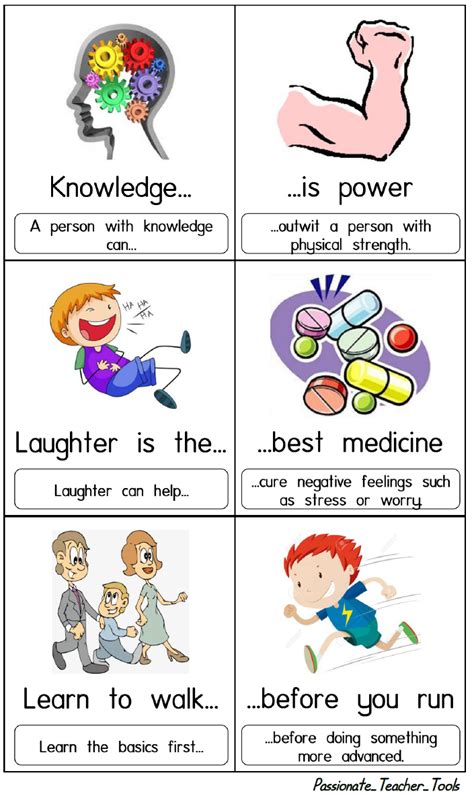 Passionate Teacher Tools Proverbs Matching Game Set 2 60 Proverbs