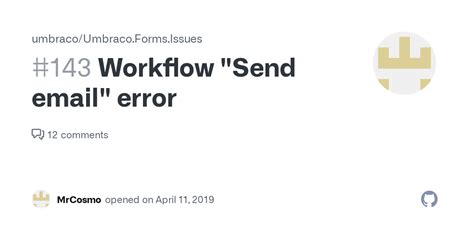 Workflow Send Email Error · Issue 143 · Umbracoumbracoformsissues