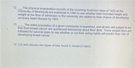 Solved Study Design Identify Which Of The Following Six Chegg