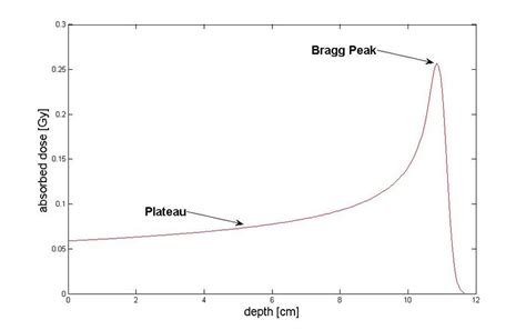The Bragg Curve The Absorbed Dose Of A Monoenergetic Proton Pencil Download Scientific Diagram