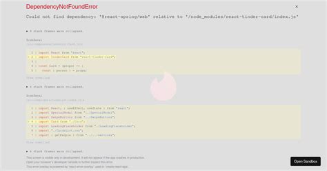 React Tinder Card Examples CodeSandbox