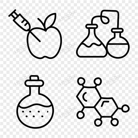 화학 학습 선형 아이콘의 팩 Png 일러스트 무료 다운로드 Lovepik