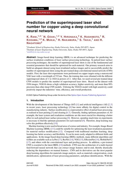 pdf prediction of the superimposed laser shot number for copper using