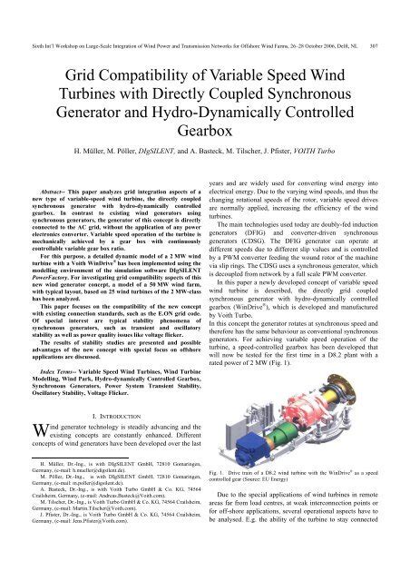 grid compatibility of variable speed wind turbines with digsilent