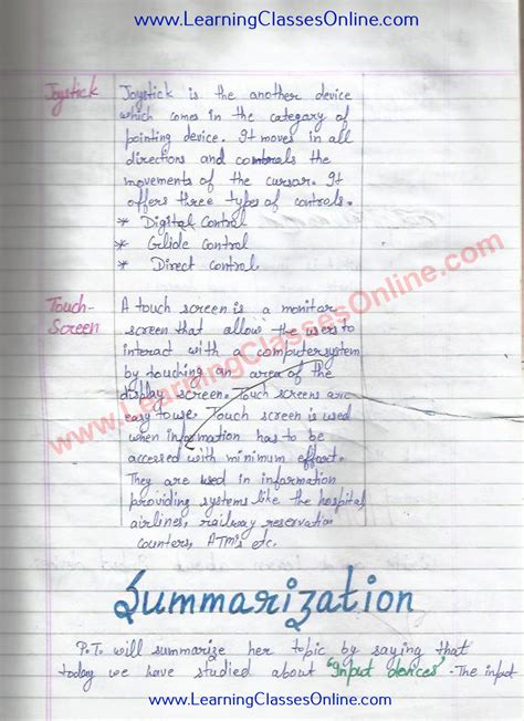 Lesson Plan On Input Devices