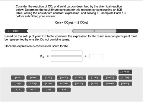 Solved The Given Text Appears To Be A Chemistry Problem Related To The Equilibrium Constant For