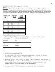 SPSS ASSIGNMENT 1 Pdf 1 SOCIAL SCIENCE 10 SPSS Assignment 1 Due Today NAME J