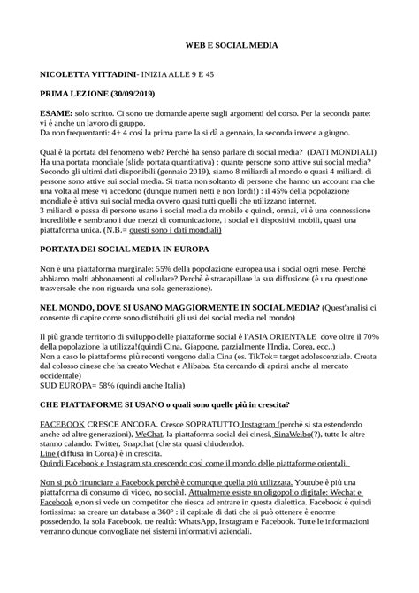 Prima Lezione Web E Social Media 2019 2020 Docsity