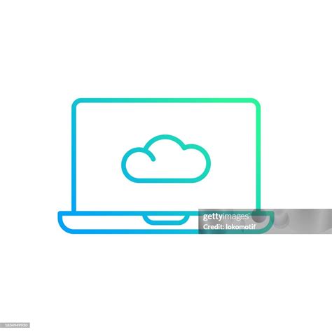 Cloud Computing Gradient Line Icon The Icon Is Suitable For Web Design