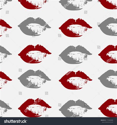 Print Sexy Imprinted Lips Red Lipstick Stock Vector Royalty Free Shutterstock