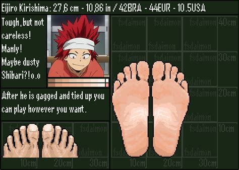 Mha Feet Chart Eijiro Kirishima By Fsdim On Deviantart