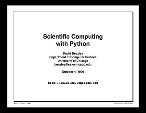 Scientific Computing With Python Speaker Deck