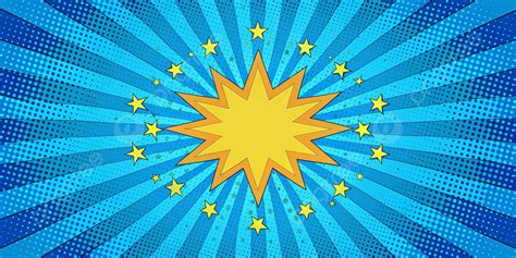 파란색과 노란색 만화 팝 아트 배경 파란색 만화 배경 햇살 팝 아트 복고풍 만화 스타 배경 일러스트 및 사진 무료 다운로드 Pngtree