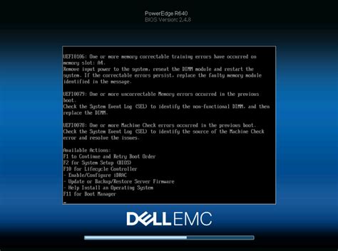 dell — correctable memory error logging disabled for a memory device