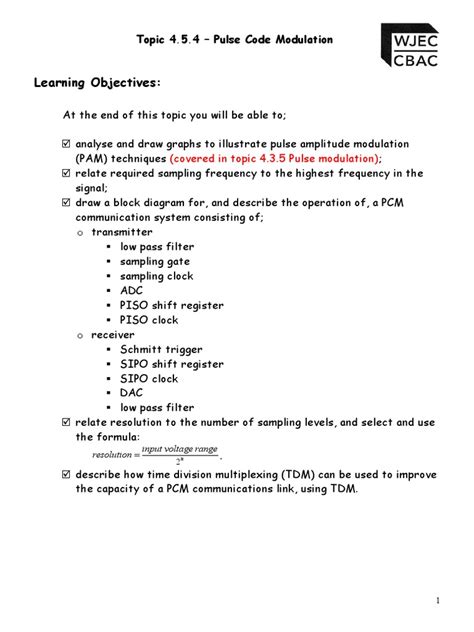 4 5 4 Pulse Code Modulation Pdf Analog To Digital Converter Sampling Signal Processing