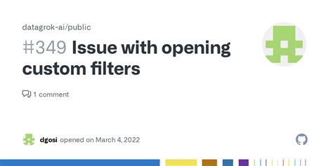 Issue With Opening Custom Filters Issue Datagrok Ai Public Github