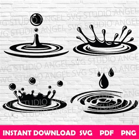 Water Splash Svg Water Ripples Svg Water Splash Cricut Svg Etsy