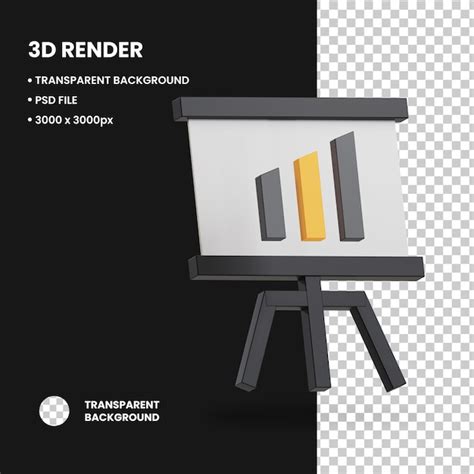 premium psd 3d illustration graph object