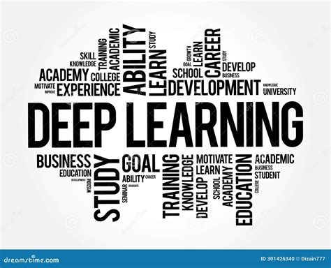 Deep Learning Word Cloud Collage Education Concept Background Stock
