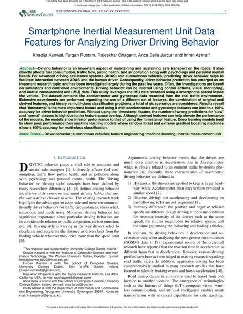 Pdf Smartphone Inertial Measurement Unit Data Features For Analyzing