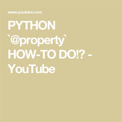 Python `property` How To Do Youtube Python Computer Programming Languages Computer
