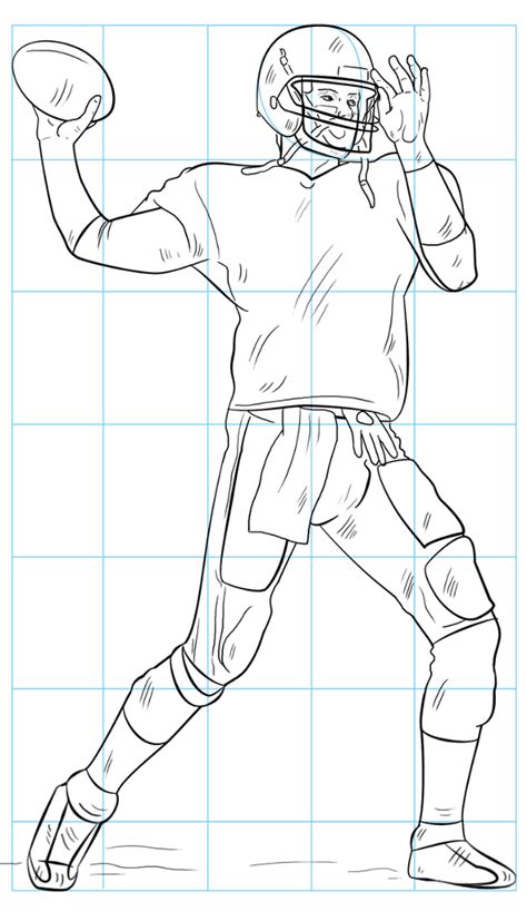 How To Draw A Football Player Step By Step Drawing Tutorial