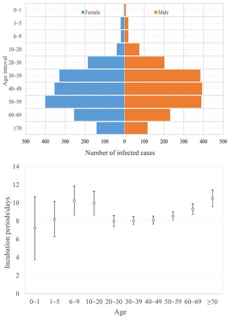 The Age Sex Pyramid And Incubation Period By Age On Covid 19 Infected
