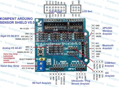 Yeni Versiyon Arduino Sensor Shield V50