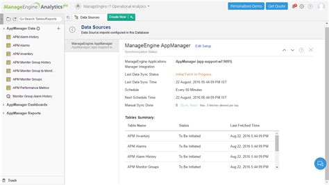 Analytics Plus Applications Manager Integration