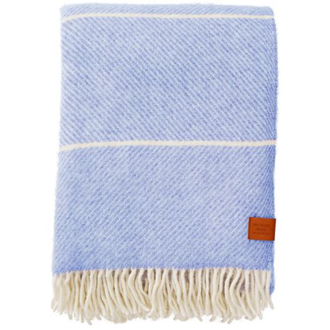 Frank Infinite Blue Recycled Wool And Lambswool Throw Klippan Uk