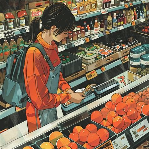 a cashier scanning items at a grocery store premium ai generated image
