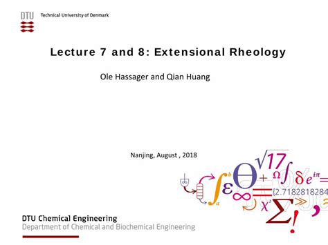 Pdf Lecture 7 And 8 Extensional Rheology · Dtu Chemical Engineering Technical University Of