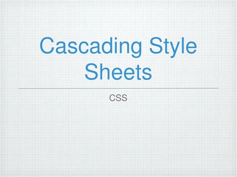ppt cascading style sheets powerpoint presentation free download