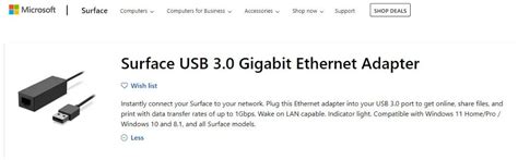Microsoft Surface Usb 3 0 Gigabit Ethernet Adapter Model 1663 Computers And Tech Parts