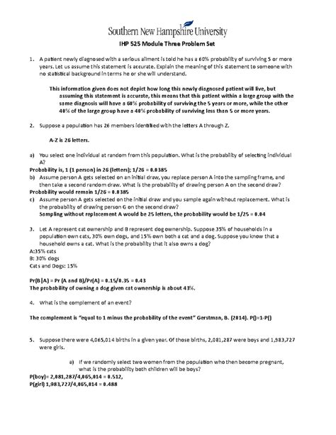 Ihp 525 Module Three Problem Set Let Us Assume This Statement Is Accurate Explain The Meaning