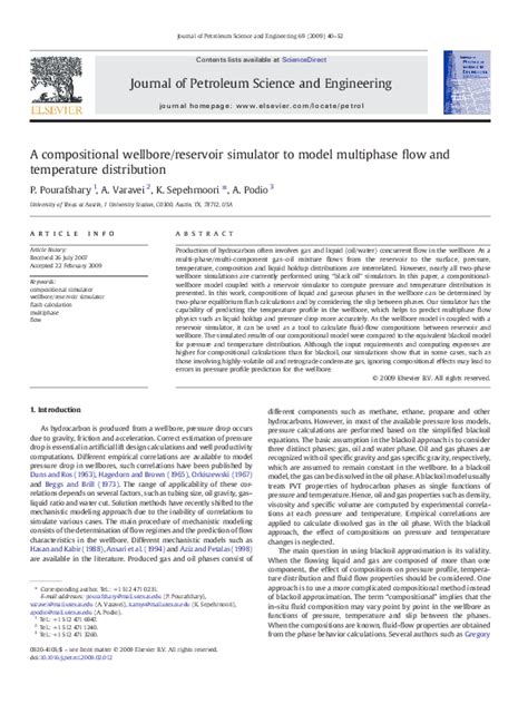 Pdf A Compositional Wellborereservoir Simulator To Model Multiphase